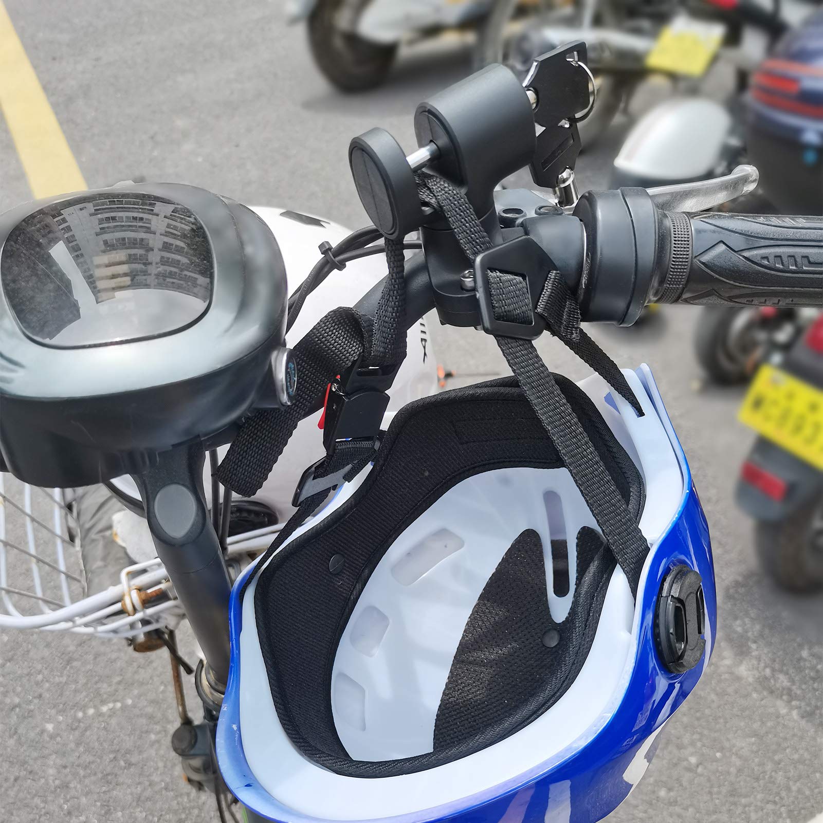 Motorcycle Helmet Lock Anti-Theft Multifunctional Bicycle Helmet Lock for Mountain Road Bikes Electromobile