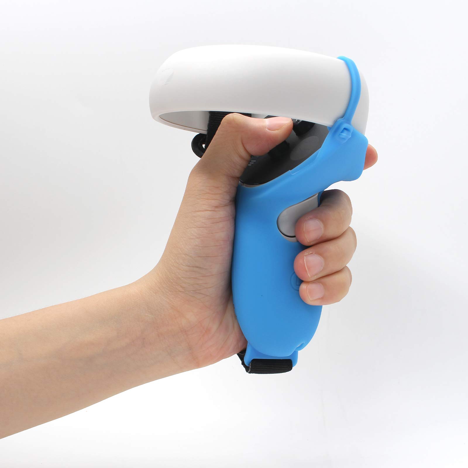 HIJIAO Knuckle Strap & Controller Grip Skin for Oculus Quest 2 (Blue)