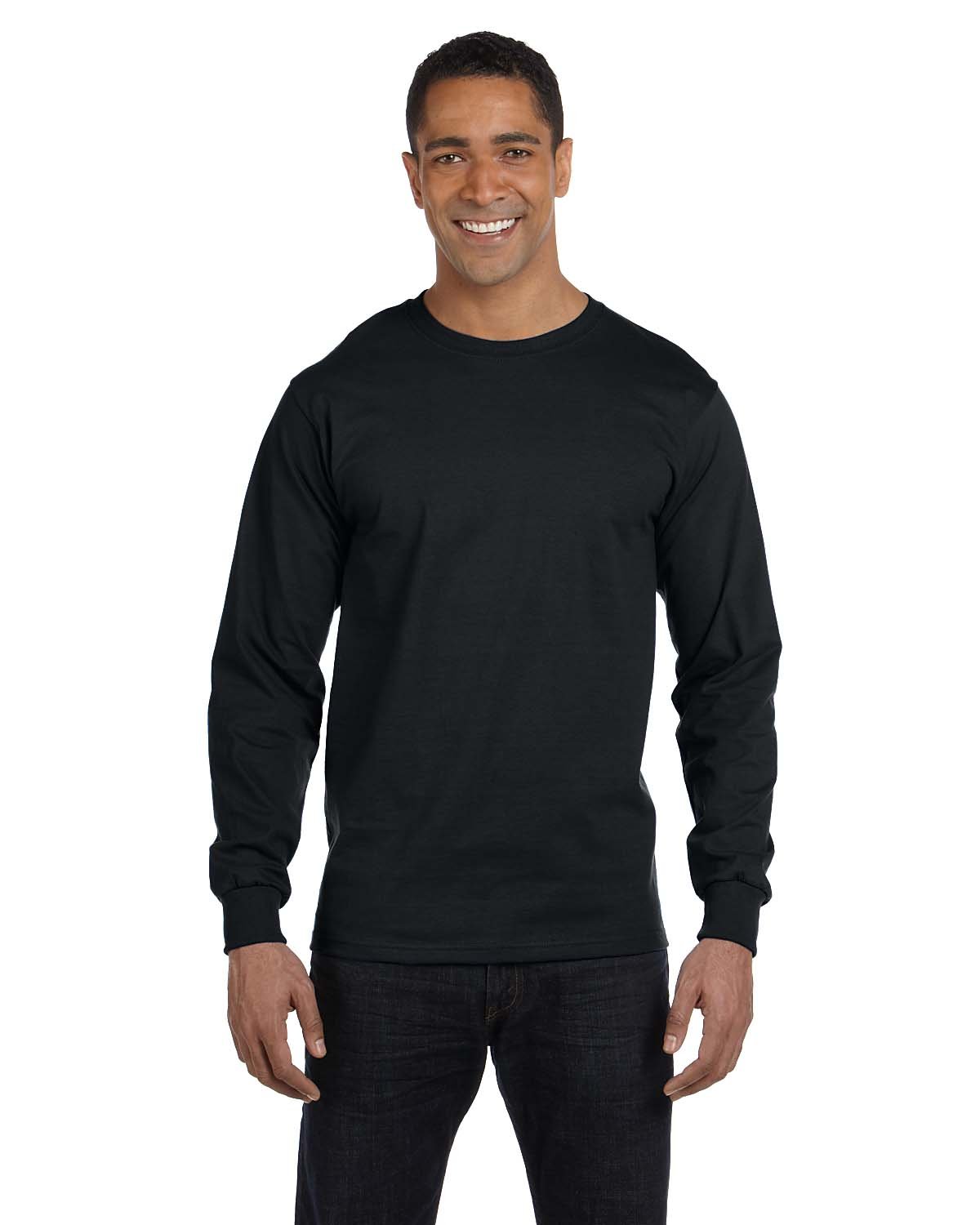 Hanes mens Essentials Long Sleeve T-shirt Value Pack (4-pack) fashion t shirts, Black, X-Large US