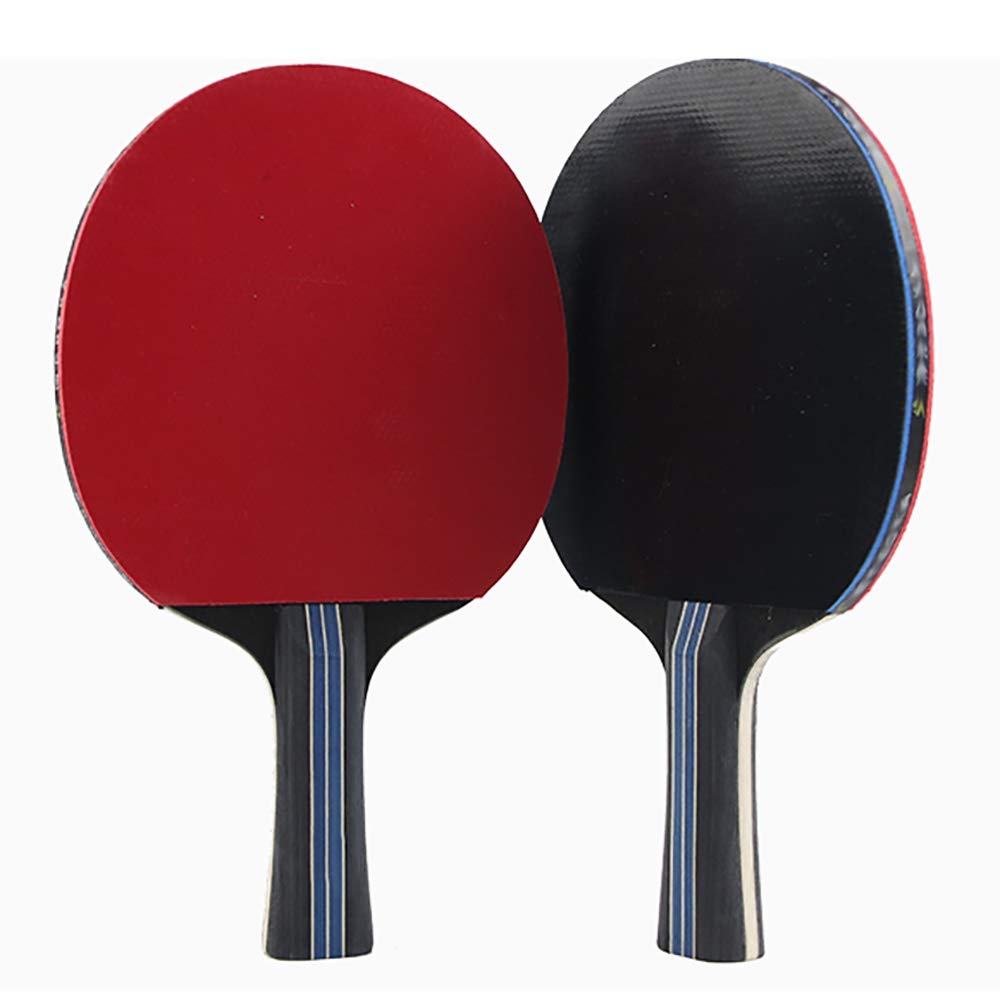 Hewen-Ping Pong Set Pingpong Racket Pingpong Paddle Table Tennis Bat Beginner Sturdy Durable Ping Pong Bat Set with 2 Rackets, 5 Balls Table Tennis Bat (Color : B, Size : Long)