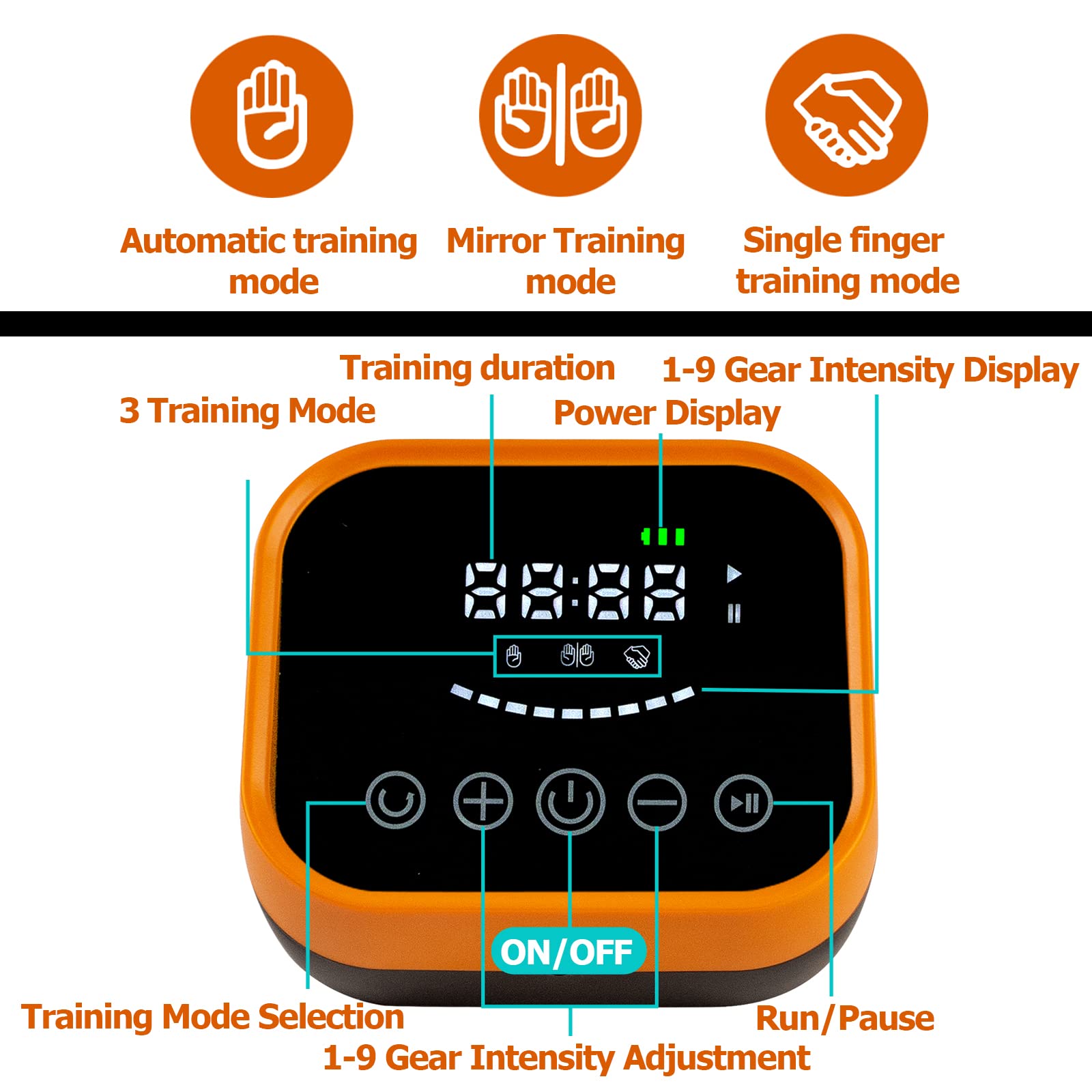 KCYXSMAX Rehabilitation Robot Gloves Flexion & Finger Exerciser Gloves Hand Strengthener Physical Therapy Equipment for Stroke Hemiplegia Hand Dysfunction Patient 9 Intensity Gears 3 Training Modes