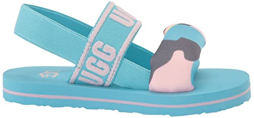 UGG K Zuma Sling Camopop Flat Sandal, Summer Sky, 3 US Unisex Little Kid