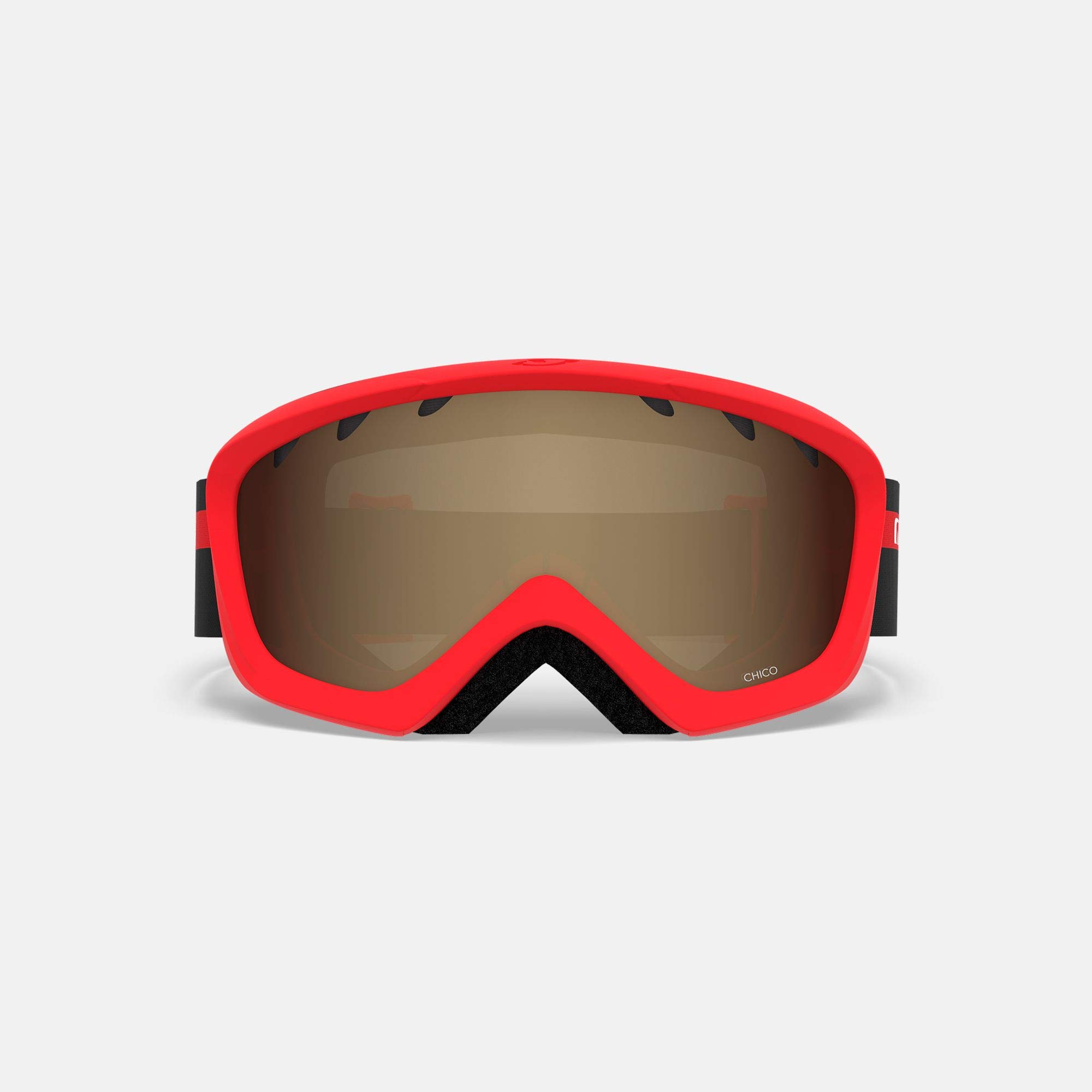 Giro Chico Youth Snow Goggle - Black Red Podium Strap with Amber Rose Lens