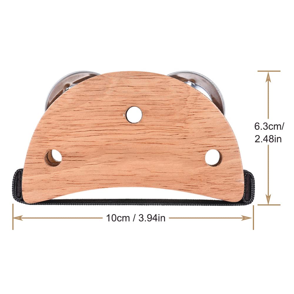 Heysland Burlywood Elliptical Box Drum Cajon Companion Accessory Foot Jingle Tambourine for Hand Percussion Instruments