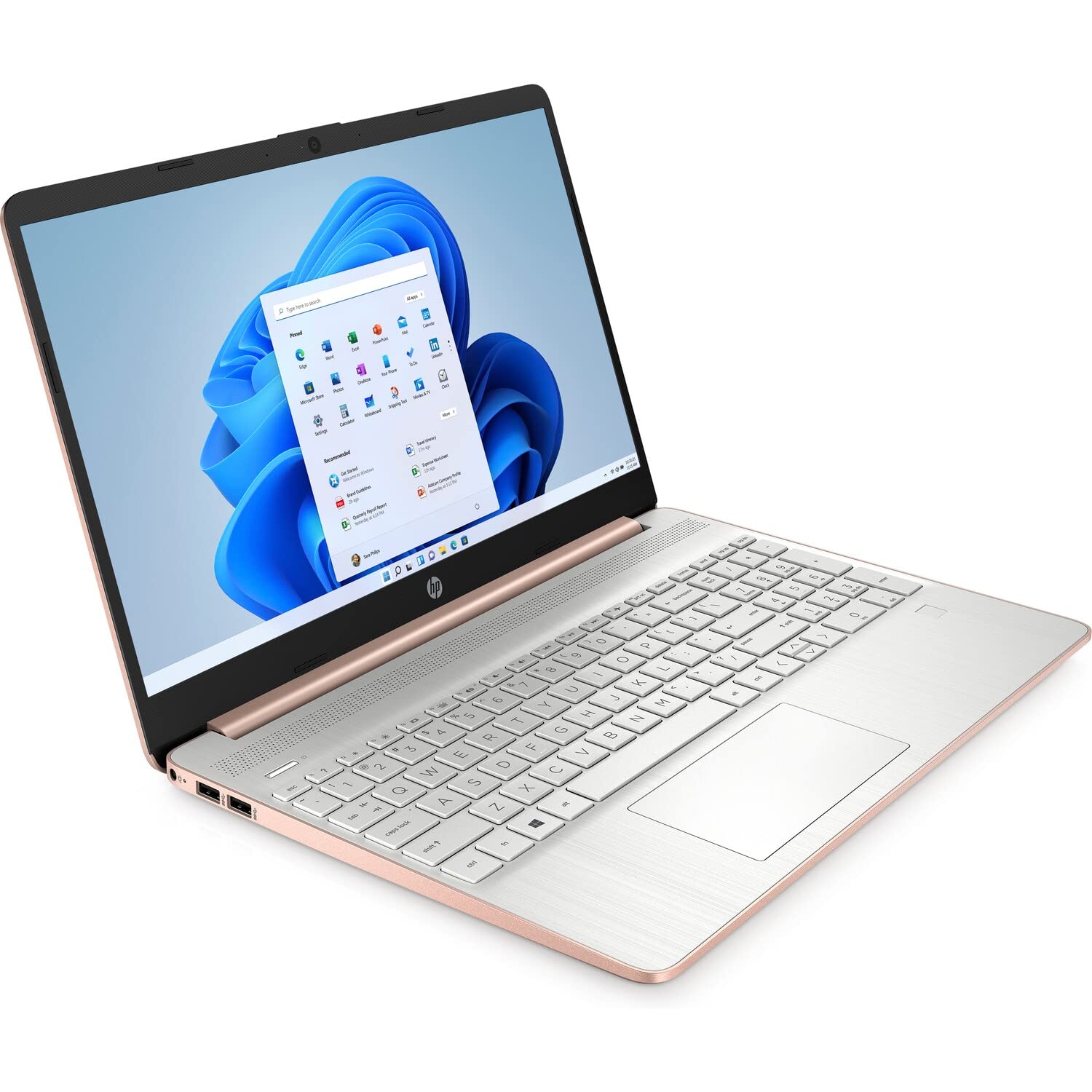 HP Laptop 15-DY0702DS 15.6-inch HD Notebook Screen, Intel Celeron N4120 UHD 600, 4GB DDR4 RAM 128GB SSD Computer PC w/ Dual-Speaker Webcam USB C HDMI Windows 11 Home S Installed, Pale Rose (Renewed)