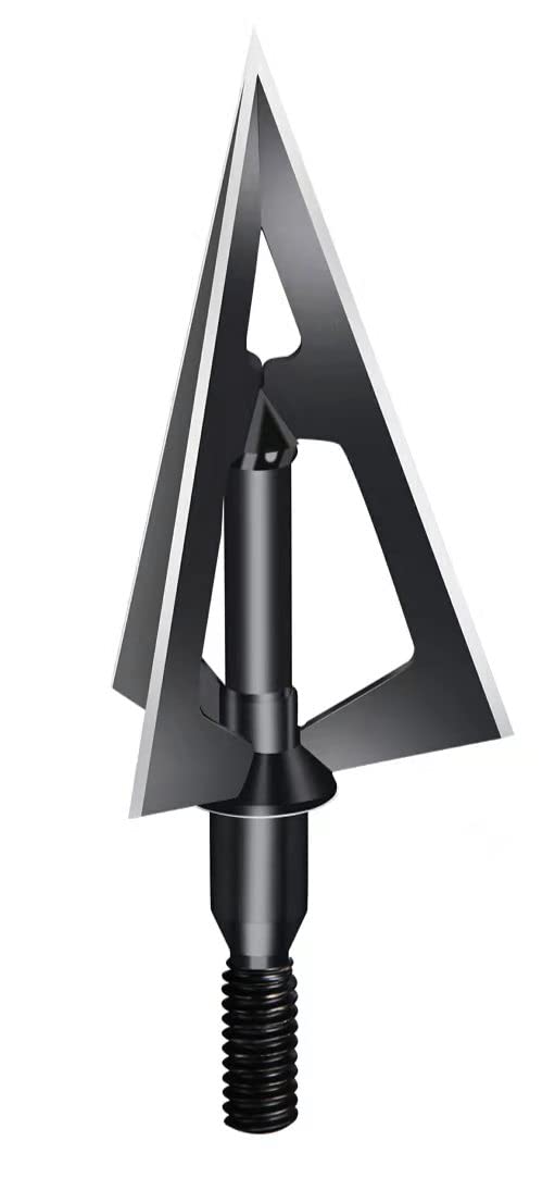 KY-MOCRIS 6PK 3 Blades Hunting Broadheads 100 Grain Screw-in Arrow Heads Arrow Tips Compatible with Crossbow and Compound Bow + 1 PK Broadhead Storage Case (Black 6-Q1)