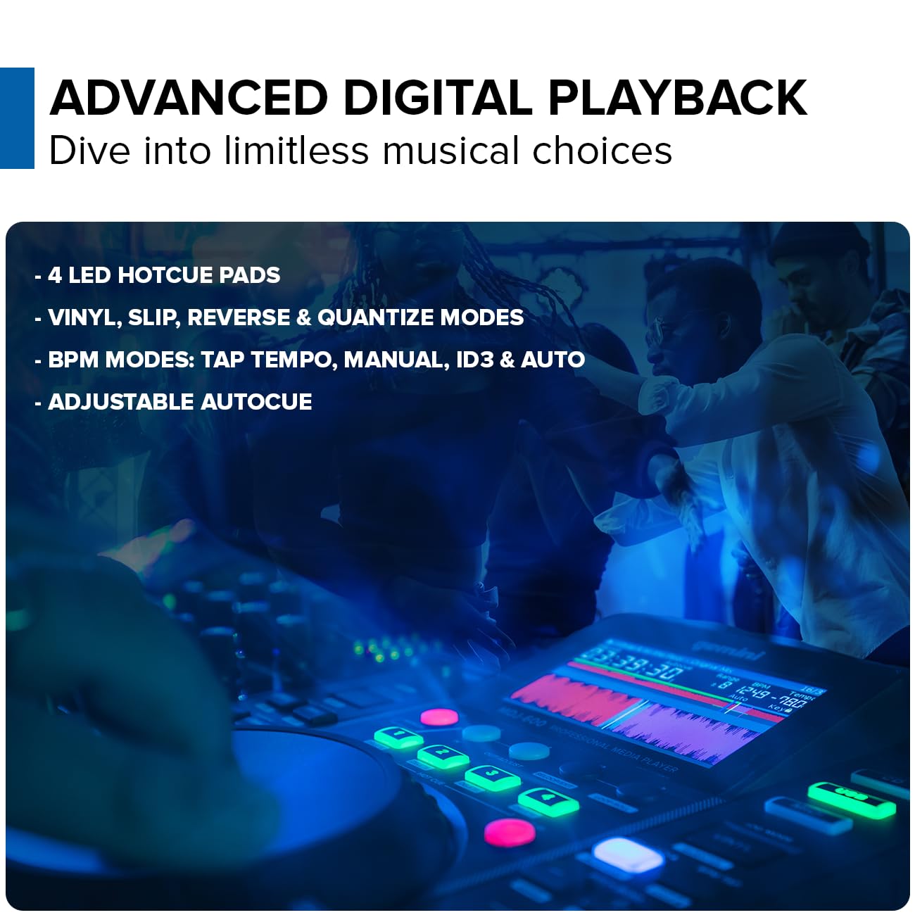 Gemini Sound MDJ-600: Professional CD & USB DJ Media Player with 4.3" Display, Touch-Capacitive Jogwheels, MIDI Controller – Versatile DJ Deck for Beginners and Pros