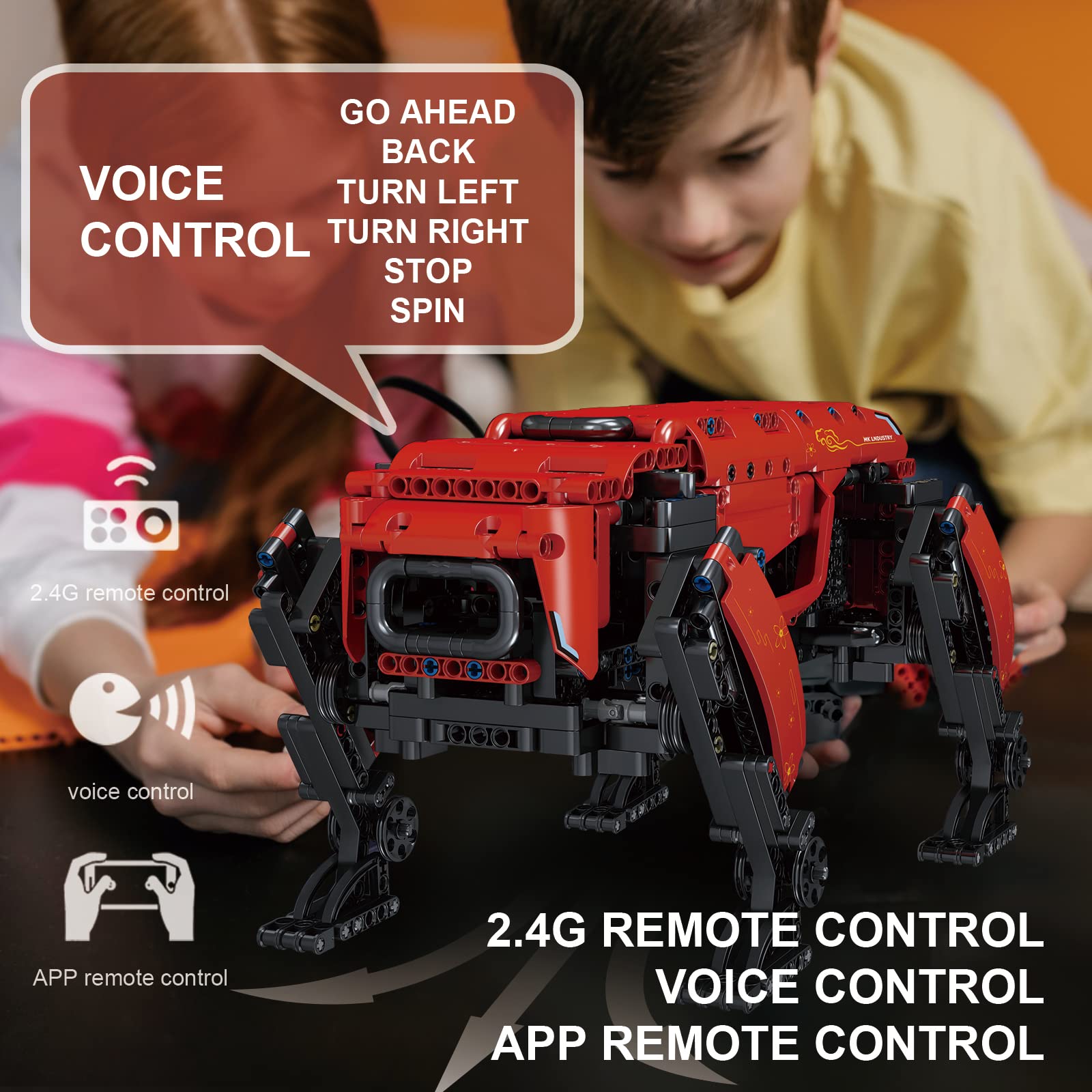 Mould King 15067 Robot Dog Building Kits,Power Module Building Block Kit, 936PCS APP RC Mechanical Intelligent Robot Programmable Educational STEM Toy,Technology Clamping Building Kit Model