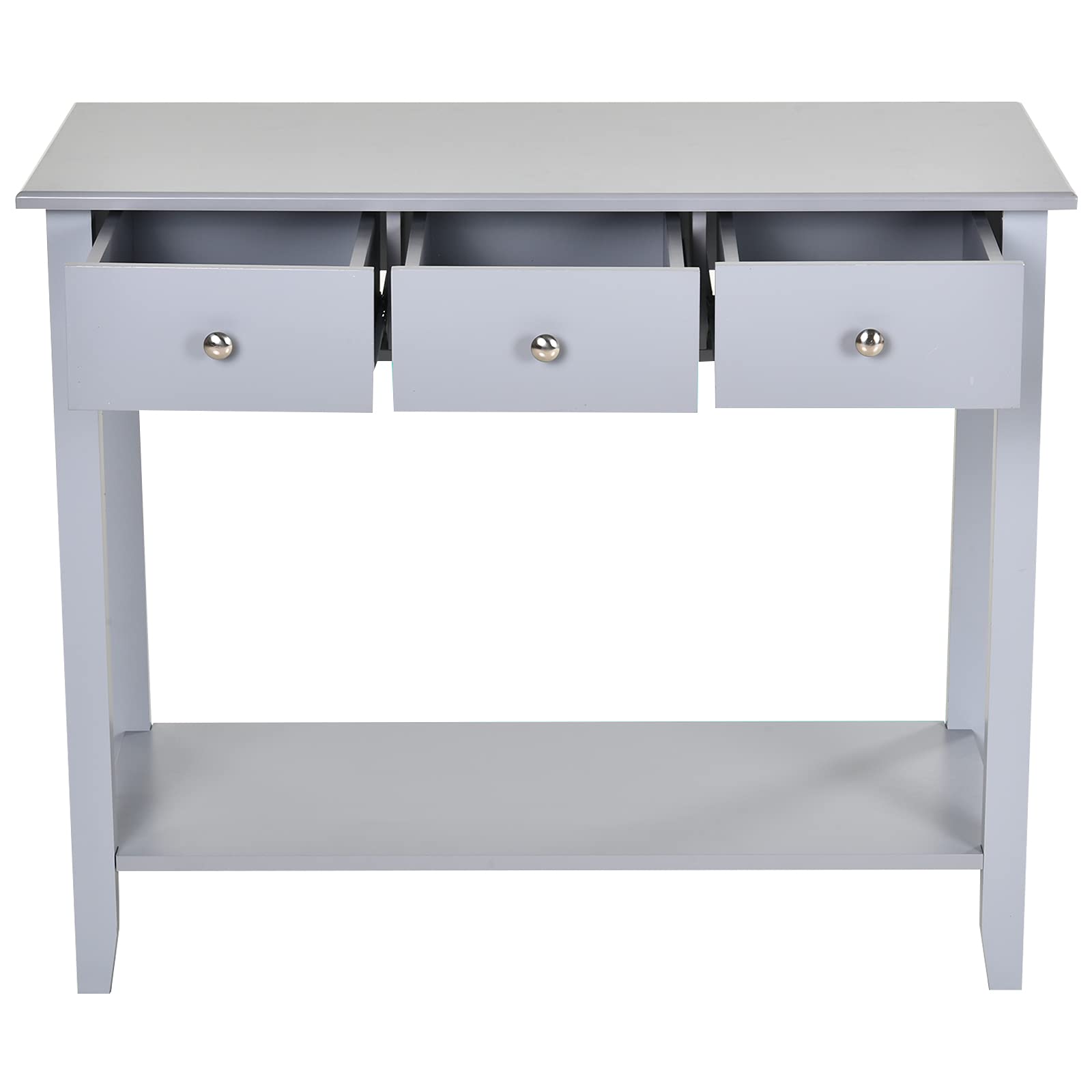 HOMCOM Console Table Industrial Desk with Drawer Bottom Shelf & Large Tabletop for Entryway or Living Room, Grey