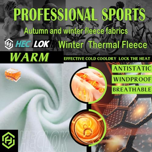 HECLOK Men's Cycling Jersey Winter Thermal Long Sleeve Fleece Cycling Jacket,Fall Bicycle Jackets＋Cycling Polarized Sunglasses (XXL,TYP-12)