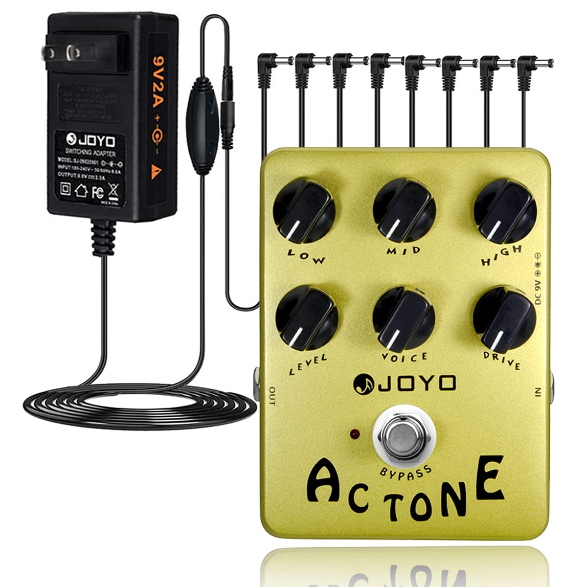 JOYO JF-13 AC Tone Amp Simulator Pedal Bundle with JP-03 DC 9V 2A Pedal Power Supply