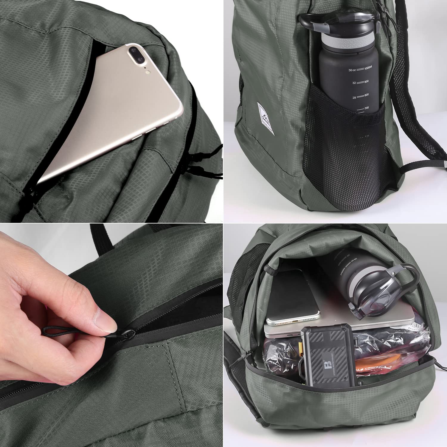 Hiking Backpack Ultra Lightweight Packable Camping Backpack Waterproof Travel Outdoor Hiking Daypack for Women Men(GREY 16L)