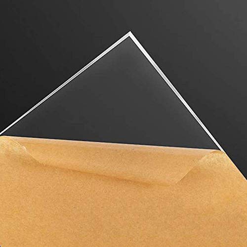 Umootek Acrylic Sheet Clear Cast Plexiglass 12 x 12 inches Square Panel 1/4 Thick (6mm) Clear Plastic Plexi Perspex Plate Panel with Protective Paper for Signs, DIY Display Projects, Craft