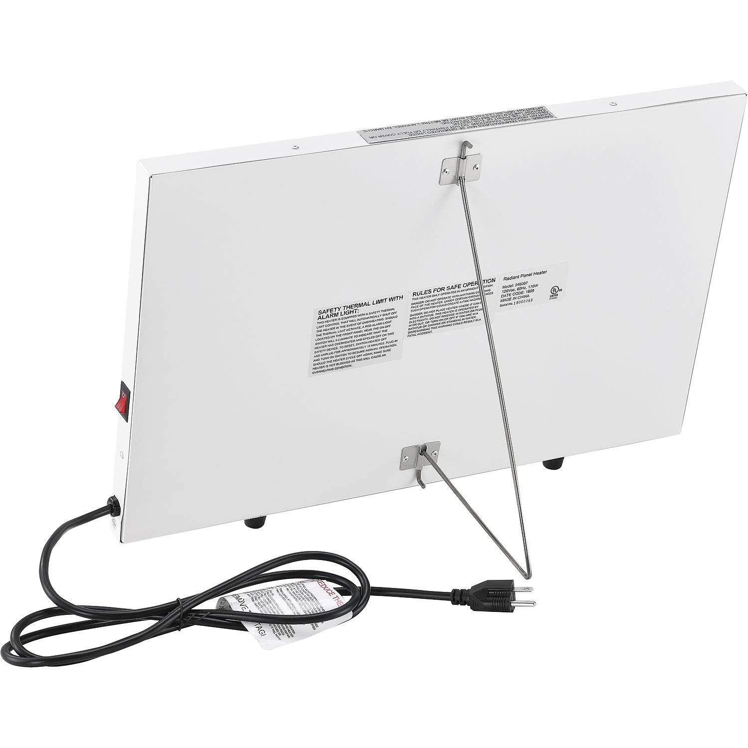 Global Industrial Under the Desk Radiant Panel Heater, 170W, 120V