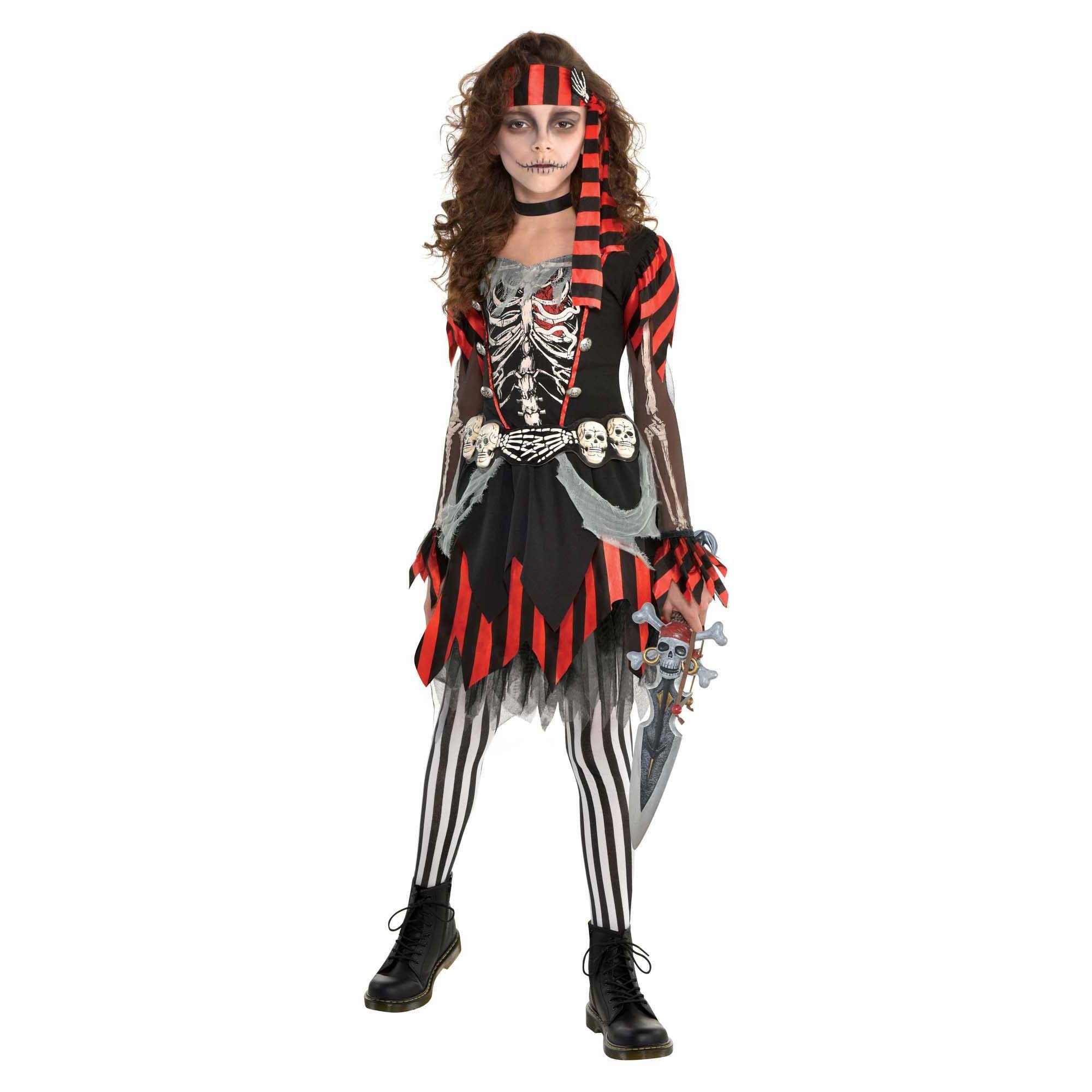 Girls Skele-Punk Pirate Costume - Medium (8-10)