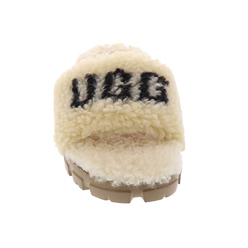 UGG Women's COZETTA Curly Graphic Slipper, Natural, 10