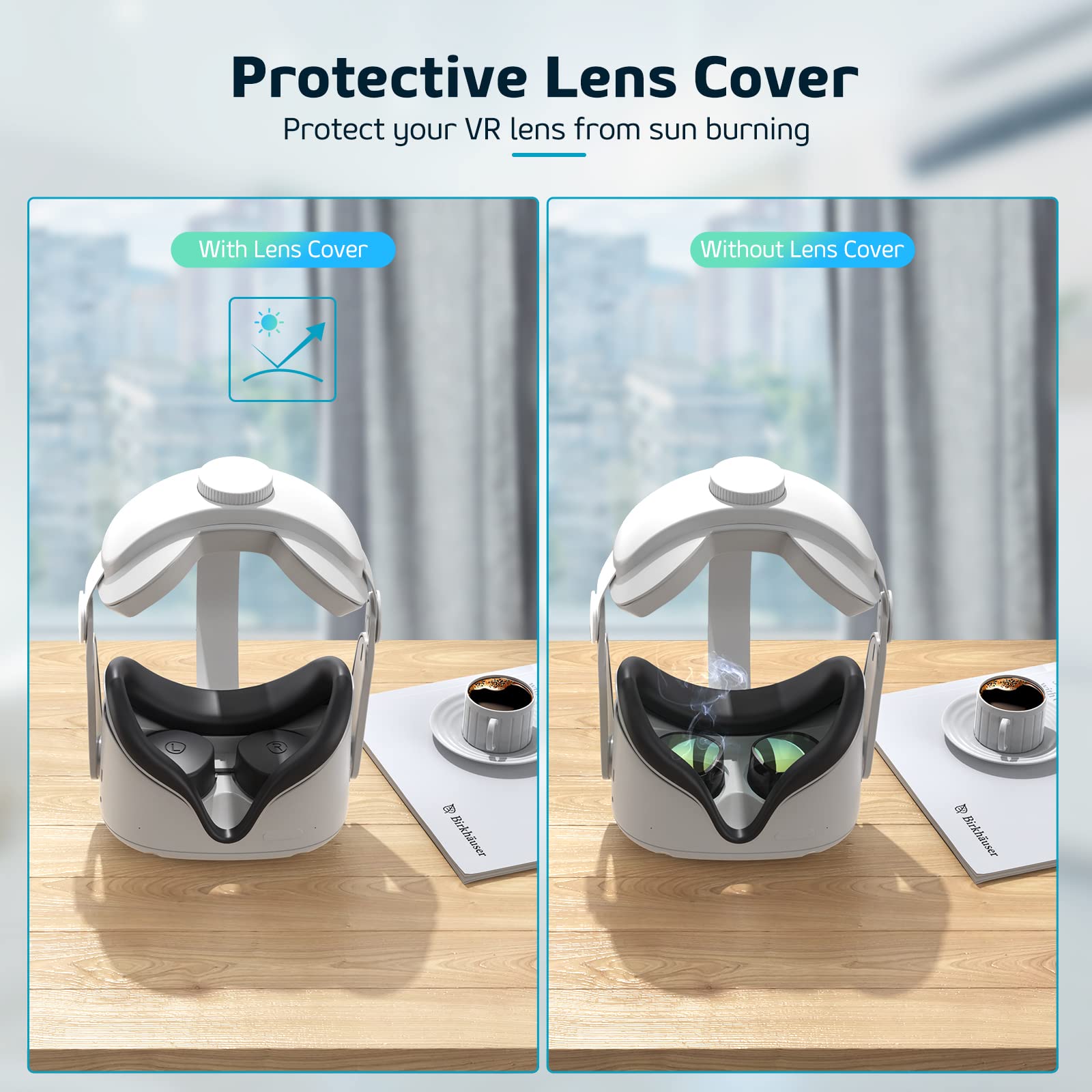 iTwano VR Face Cover and Lens Protector for Quest 2, Silicone Face Pad Compatible with Oculus Quest 2 Accessories (Black)