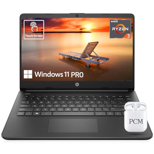 HP Newest 14" HD Touchscreen Laptop Computer, Thin Light College Students & Business Laptop PC, AMD Ryzen 3 5300U(4 Cores), 16GB RAM, 1TB SSD, Windows 11 Pro, Long Battery Life, Webcam, USB-C