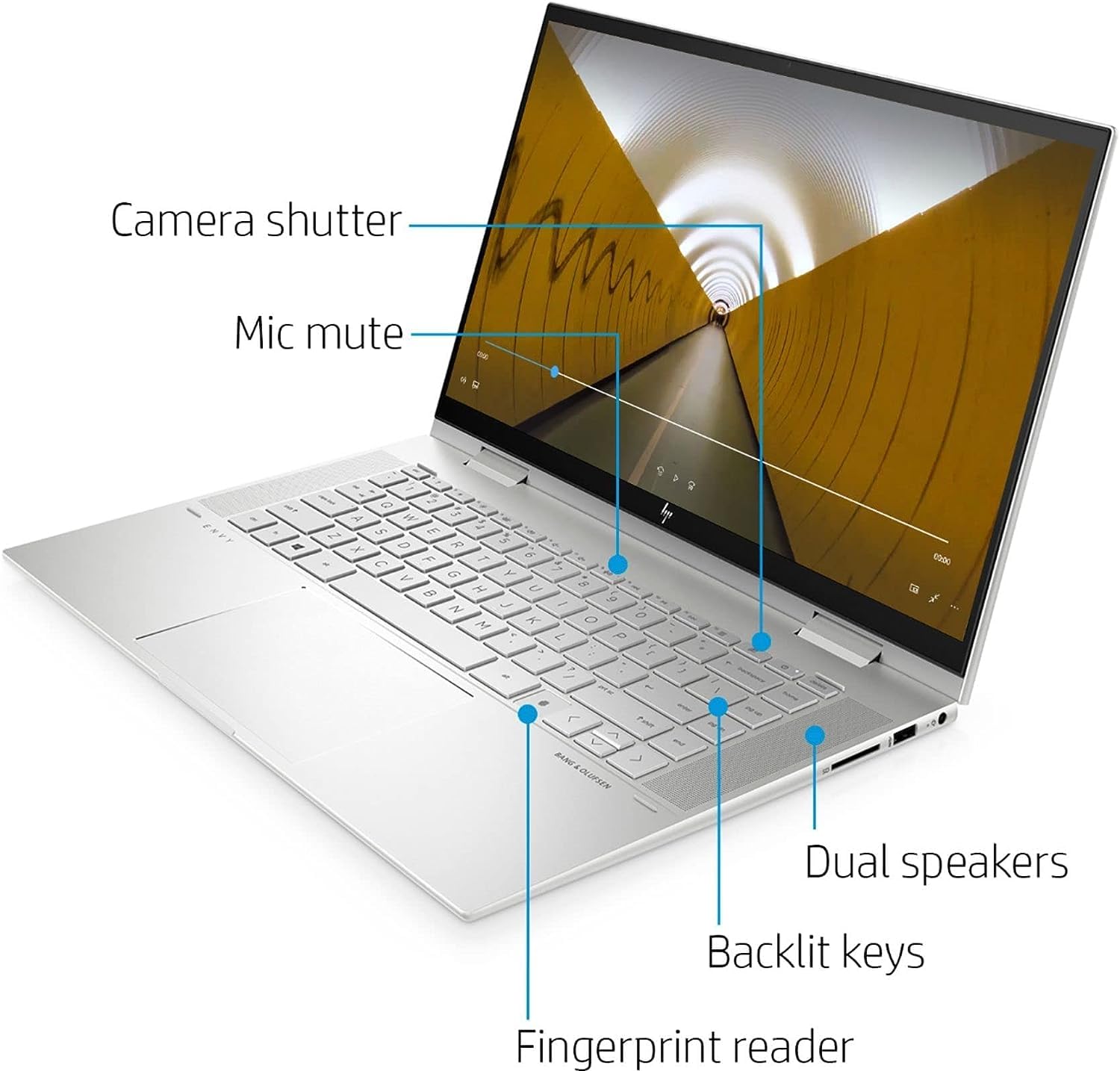 HP Envy x360 15.6" FHD Touchscreen 2-in-1 Laptop - 12th Gen Intel Core i7-1260P 12-Core up to 4.7 GHz, 32GB RAM, 1TB NVMe SSD, Intel Iris Xe Graphics, Audio by Bang & Olufsen, Pen, Windows 11 Pro