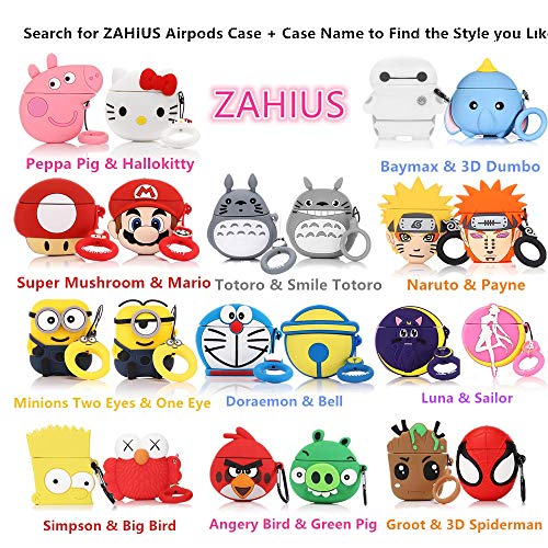 TEMTOOE Silicone Case Cute Cover Compatible for Apple Airpods 1,2[Cartoon Series](Winnie/Piglet)