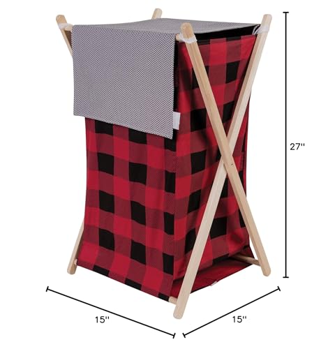 Trend Lab Red and Black Buffalo Check Hamper Sets, Multi