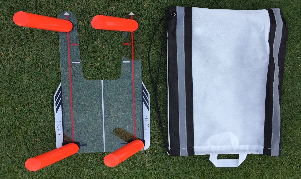 Golf Slice and Hook Corrector with 4 Angled Rods - Swing Trainer (Red & Black)