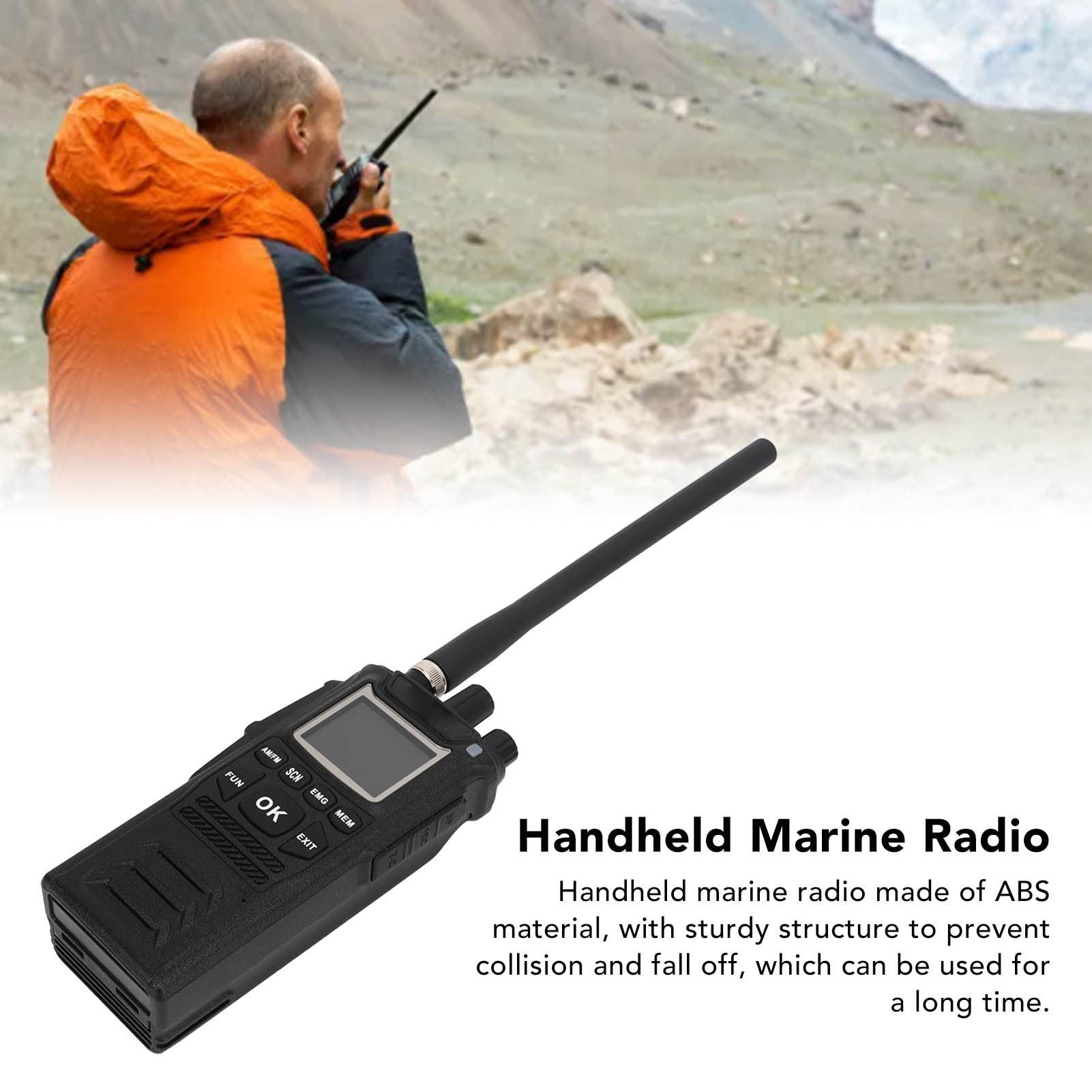 Handheld Marine Radio, Clear Sound Marine Walkie Talkies High Volume Stable Transmission for Daily Use (US Plug)