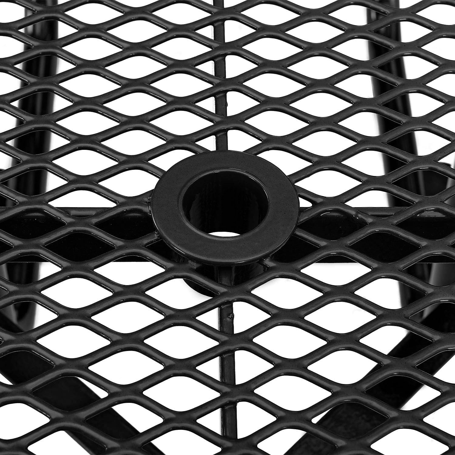 Global Industrial 46" Wheelchair Accessible Square Picnic Table, Surface Mount, Black