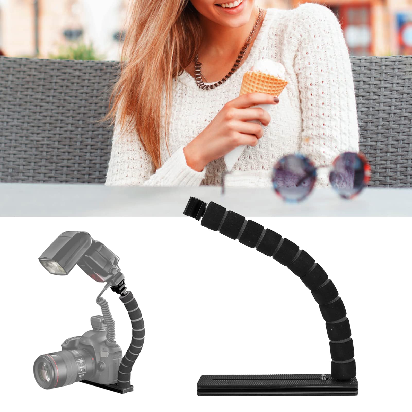 Handheld Video Action Stabilizer Grip, Camera Handheld Stabilizer Grip Holder 1/4 Inch Screw Mount Firm Movement Comfortable Grip for Camera