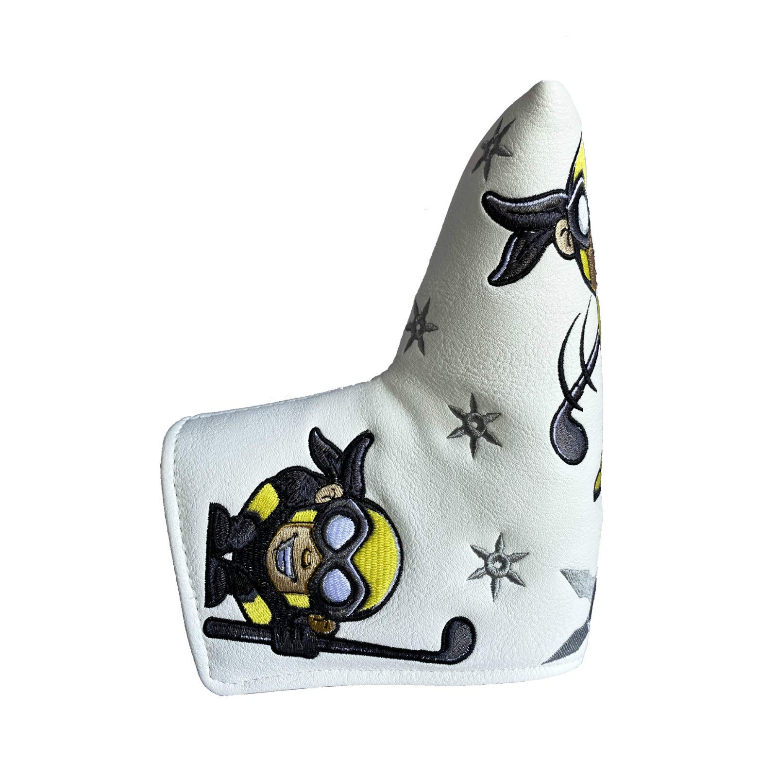 Golf Blade Putter Cover Headcover Magnetic Synthetic Leather Club Protector for Scotty Cameron Odyssey Blade Taylormade (Ninja Yellow)