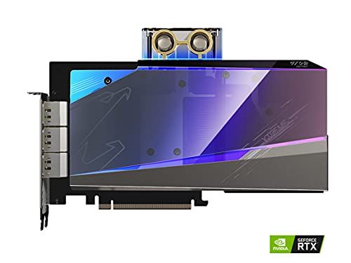 GIGABYTE AORUS GeForce RTX 3080 Xtreme WATERFORCE WB 10G (REV 2.0) Graphics Card, Water Block Cooling System, LHR, 10GB 320-bit GDDR6X, GV-N3080AORUSX WB-10GD REV2.0 Video Card