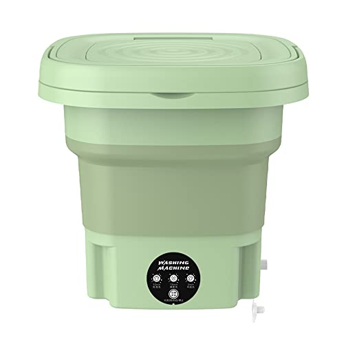 ifayhome Portable Washing Machine, Foldable Mini Small Washer for Baby Clothes, Underwear or Small Items, Suitable for Apartment, Laundry, Camping, RV (Green)