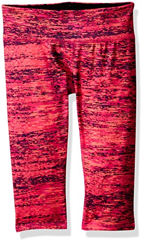 Gaiam Girls' Big Spacy Daze Yoga Capri Pant, hot Pink/Black, 7/8