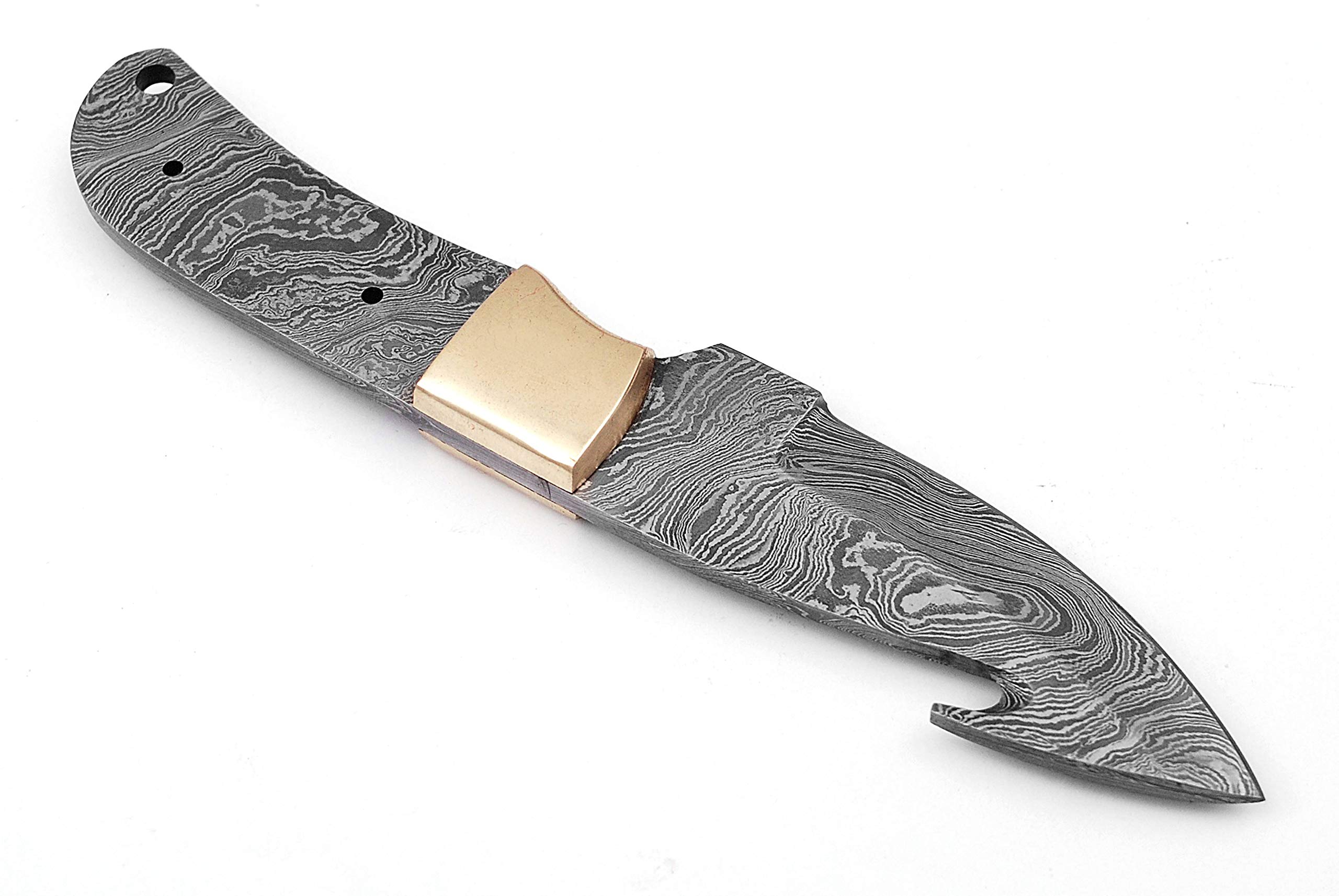 Hand Forged Damascus Steel Blank Blade 7.50" Guthook Hunting Knife Making Supplies by CANUSA | AB43