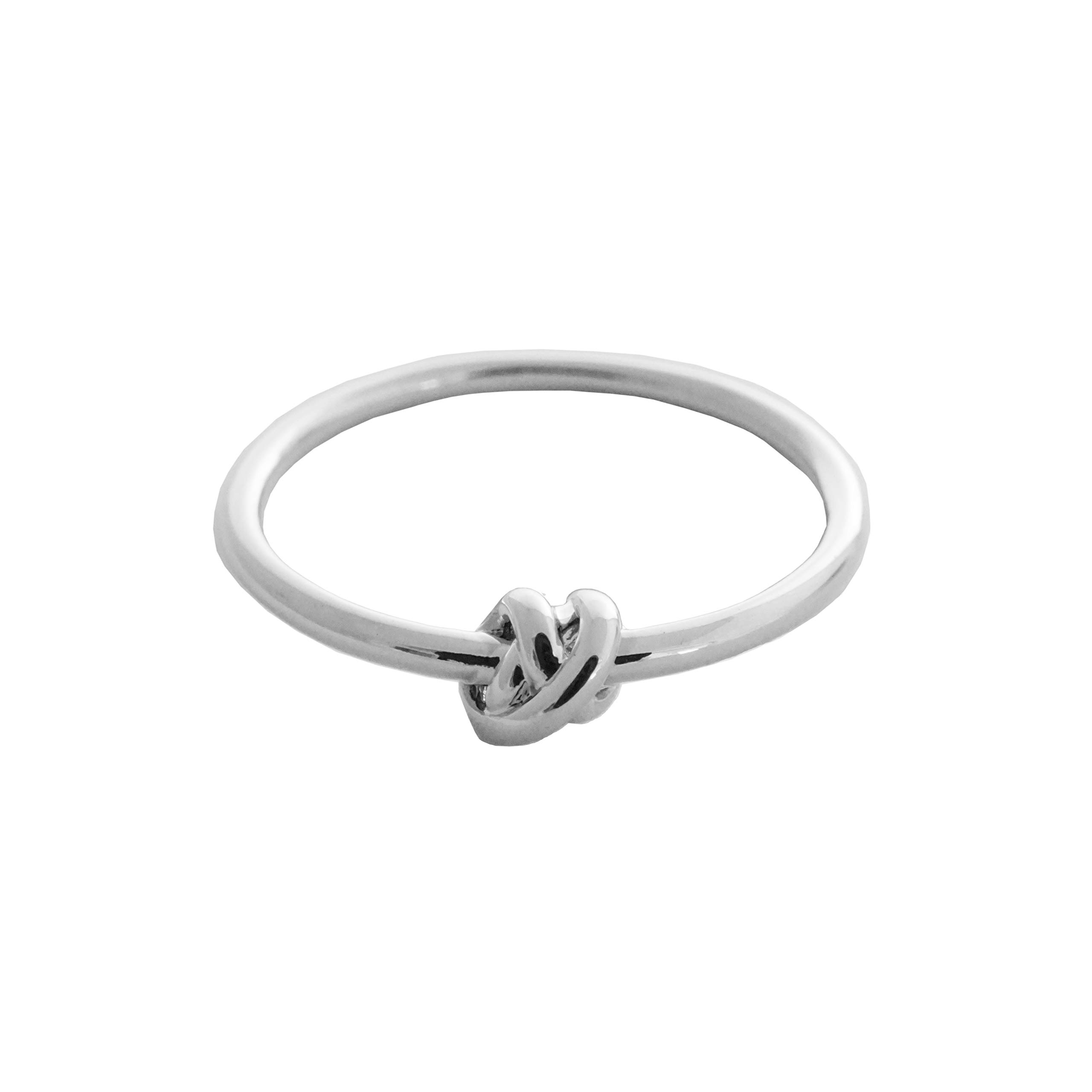 Honeycat Dainty Thin Love Knotted Ring in Gold, Rose Gold, or Silver | Minimalist, Delicate Jewelry (Silver, 5)