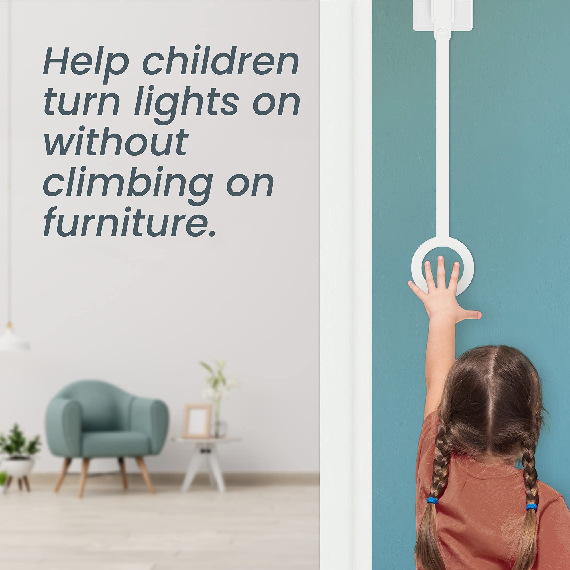 IMPRESA [3 Pack] Light Switch Extender for Kids with Easy Grab Loop - Toddler Light Switch Extender for Potty Training - Safe & Durable Light Switch for Toddlers - Easy to Install Switch Cover