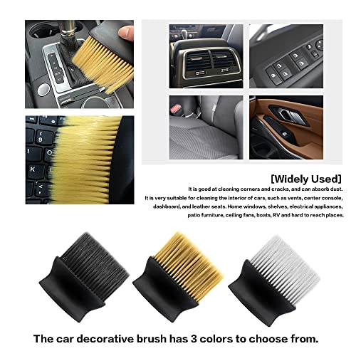 Rsept Car Air Outlet Cleaning Brush,Auto Interior Dust Brush,Long Hair Wide Handle Brushes Car Cleaning Brushe Duster,Soft Detailing Brush Dusting Tool for Car Interior,Air Vents,Dashboard (Yellow)