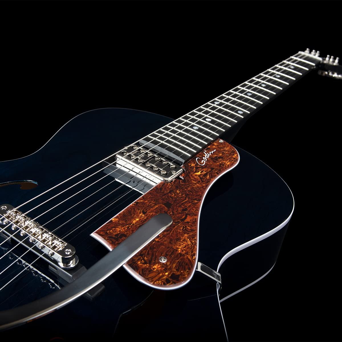 Godin 6 String Electric Guitars, Right Hand, Indigo Blue, Hollow-Body (050956)