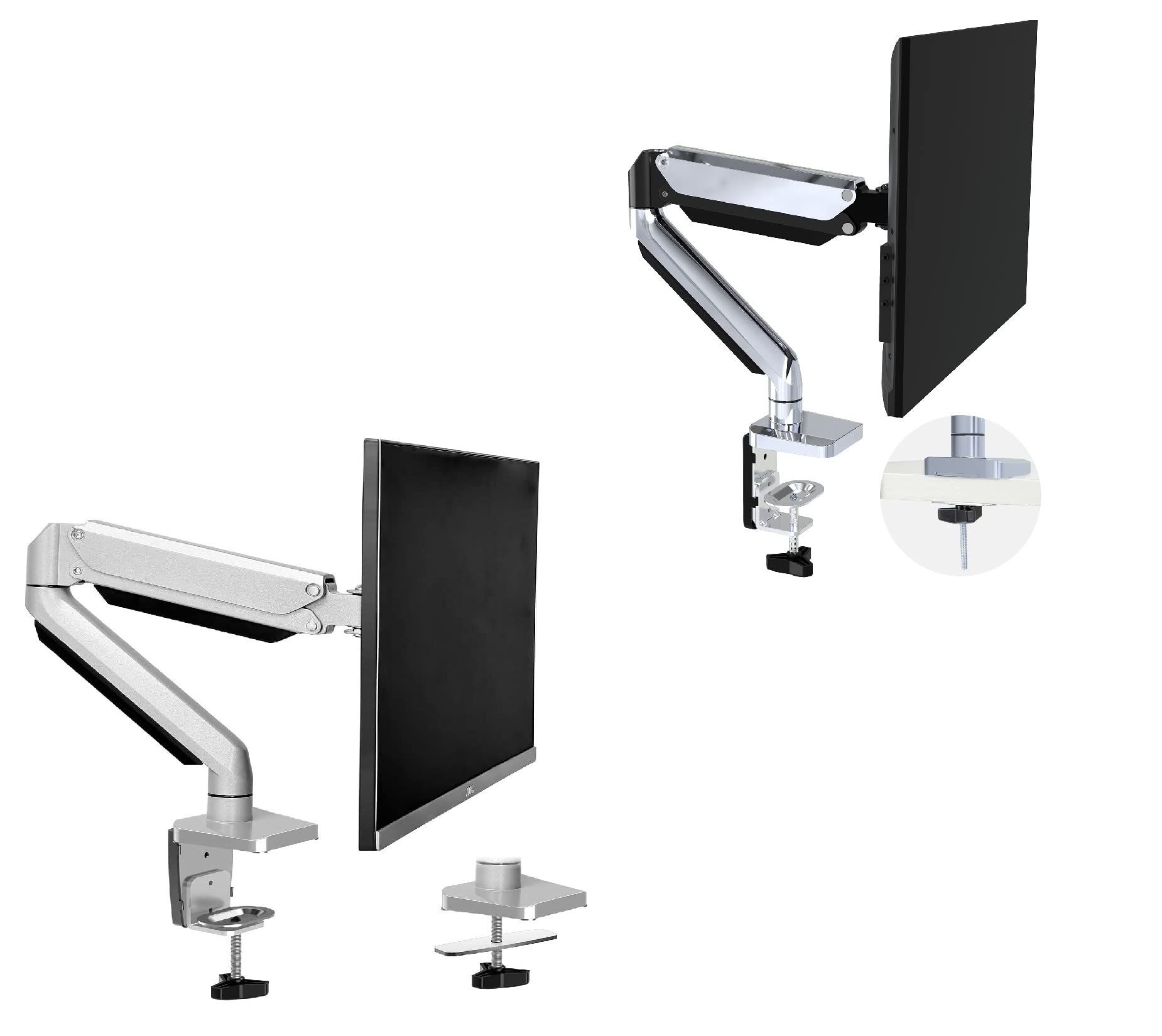 MOUNTUP Single Monitor Mount & Single Computer Monitor Stand Desk Mount Bundle
