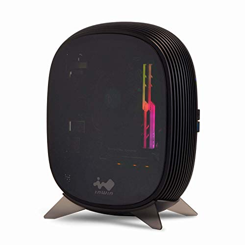 IN WIN B1 Mini-ITX Tower Case - 200W 80 Plus Gold Power Supply Included - Tempered Glass Top Panel - 80mm Side Fan (IW-CS-B1BLK-PS200W)