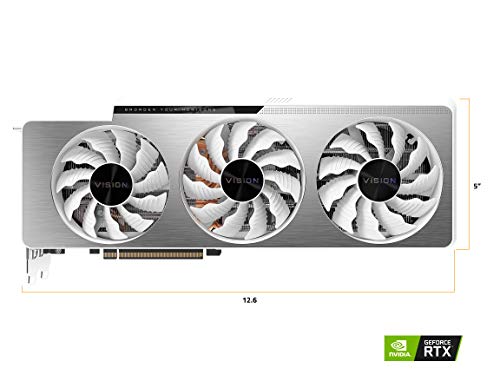 GIGABYTE GeForce RTX 3090 Vision OC 24G Graphics Card, 3X WINDFORCE Fans, 24GB 384-bit GDDR6X, GV-N3090VISION OC-24GD Video Card