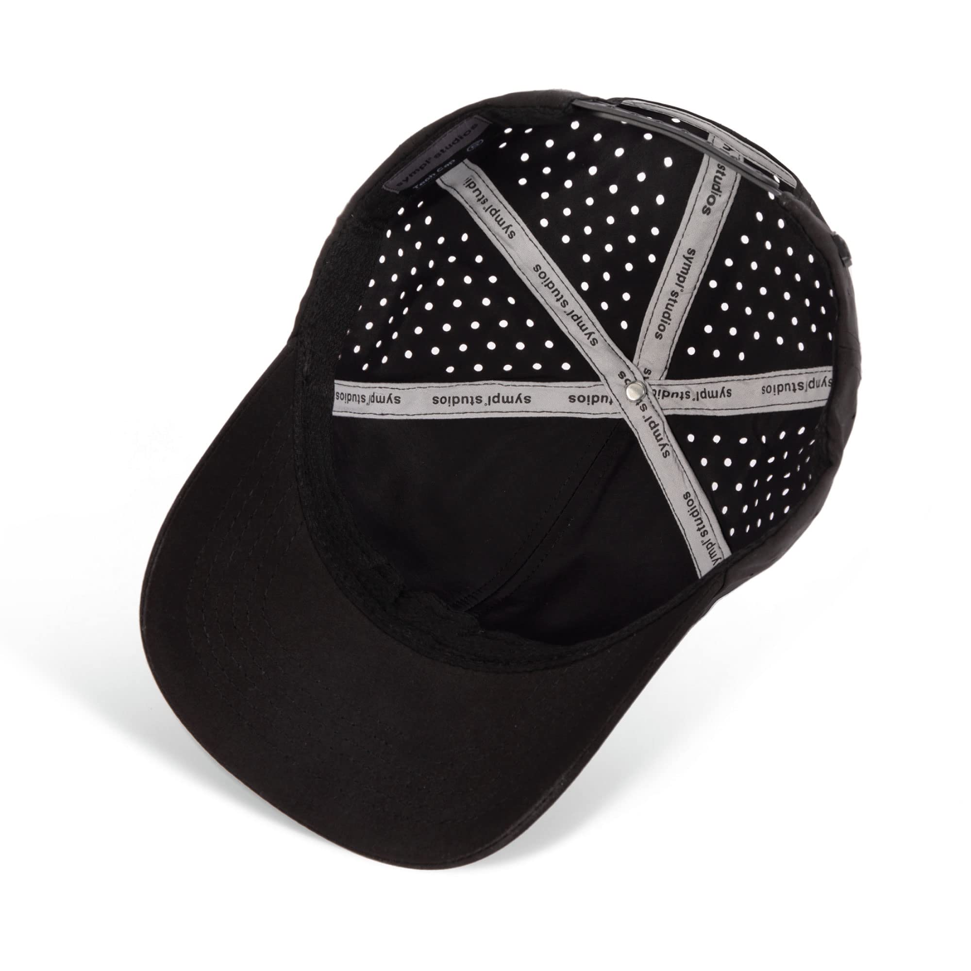 Hydro Waterproof Baseball Hat for A-Game Performance, Snapback 6-Panel Cap for Gym, Boat, Golf, Workout, Running, Sweat Resistant, One Size, Unisex Black