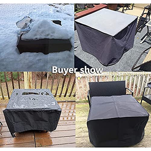 QINY Furniture Waterproof Cover Sofa Rain Garden Patio Protective Cover Black and Silver,for Rattan Table Cube Chair 23.8.23 (Color : Black, Size : 80X80X80cm)