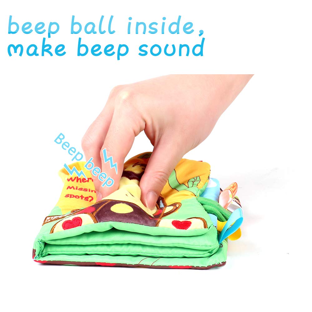 HanShe Soft Baby Books Crinkle Book Set 4 Pack High Contrast Cloth Book Educational Learning Toy for Infant Fabric Baby Activity Crinkle Book for Infants Toddler Birthday Gift