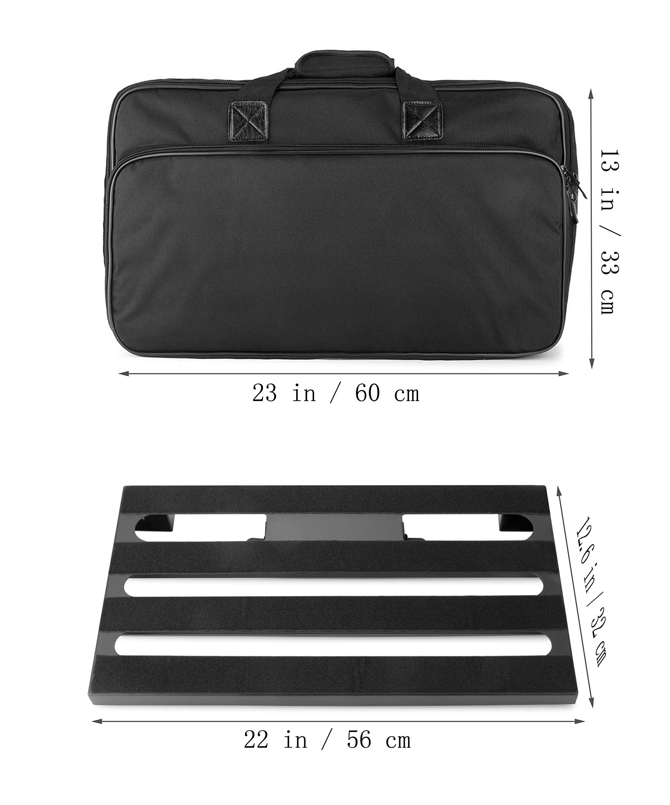 GOKKO Guitar Pedal Board 22 x 12.6 inches Guitar Pedalboard with Carrying Bag
