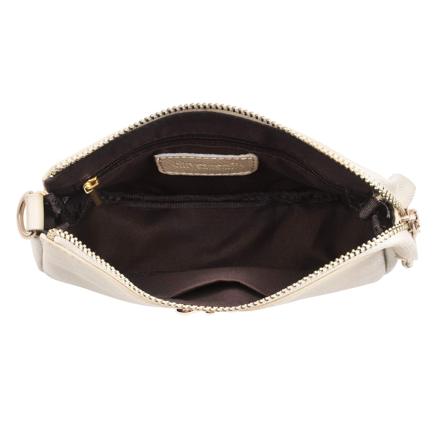 Genuine Leather Clutch Purses For Women Evening Bags With Chain Wedding Party Clutch Handbags - White