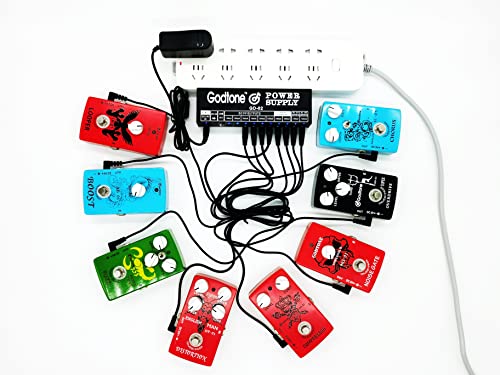 Godtone Guitar Effect Pedal Power Supply DC Cable 5.5 x 2.1mm Power Lead/Cord(24 inch, 8 Pack), Male to Male Connector Plug Wire Adapter