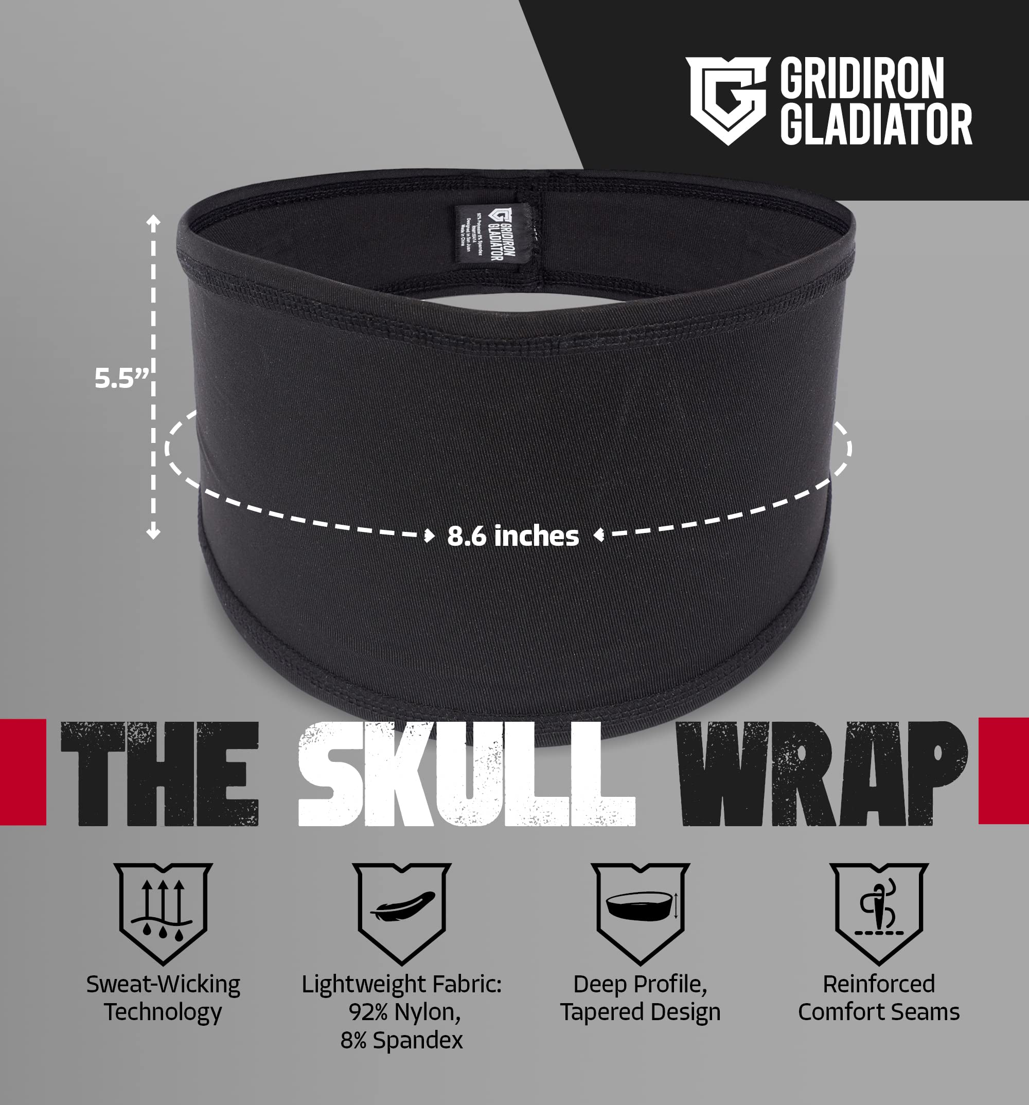 Gridiron Gladiator Skull Bandana - Men's Sports Headwrap for Workout and Football