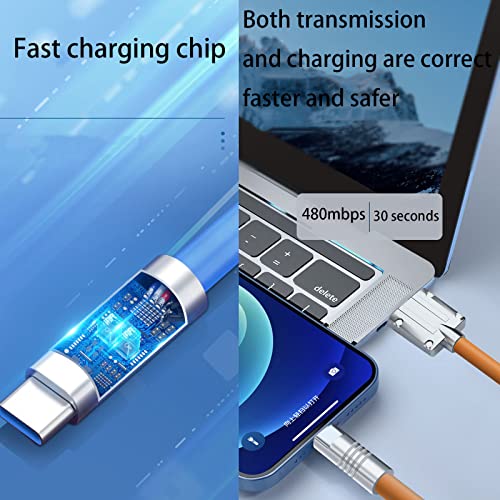 LPSHGK 180° Rotating Fast Charge Cable, Chubby Gamer 180 Rotating Fast Charge Cable for iPhone, 1.2/1.8m Rotating Fast Charge Cable, USB to C Durable to Avoid Breakage (Blue,for Android, 1.8m)
