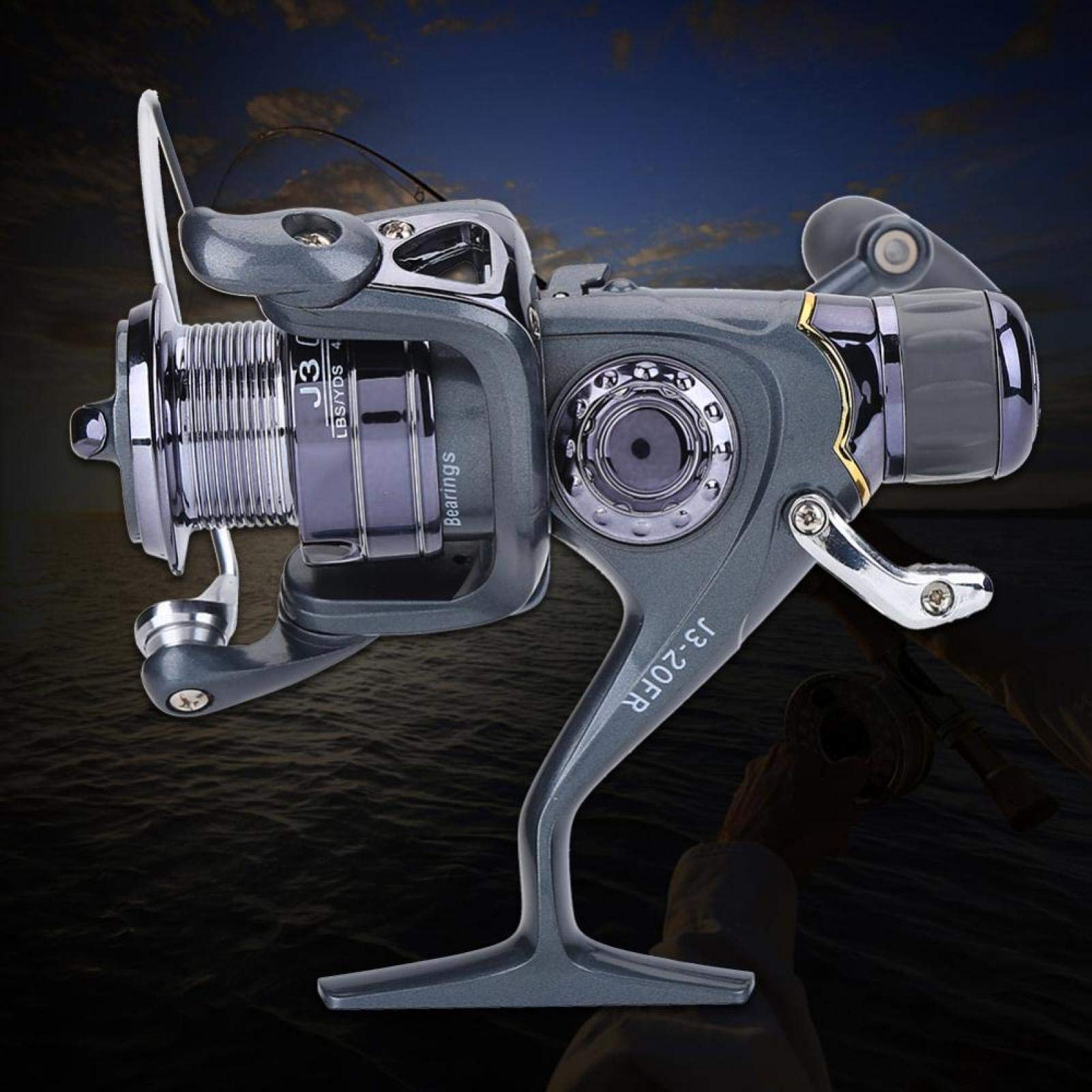 Haowecib Carp Spinning Reel, Durable Fishing Reel, Sturdy and Durable Corrosion Resistant for Carp Fishing Tackle(20FR)